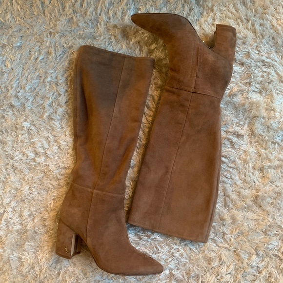 Sam Edelman | Shoes | Sam Edelman Hiltin Hai Camel Suede Knee High Boot ...